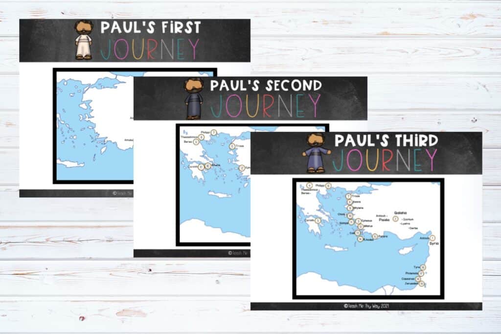 Paul's Missionary Journeys Map Worksheets - Teach Me Thy Way