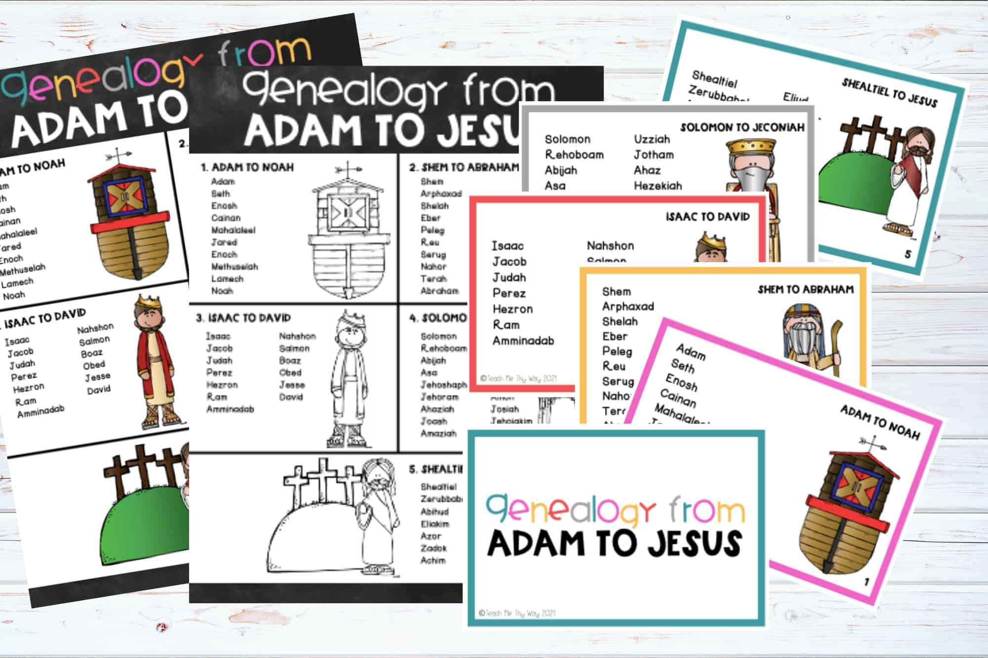 Genealogy Of Jesus Printable Flashcards