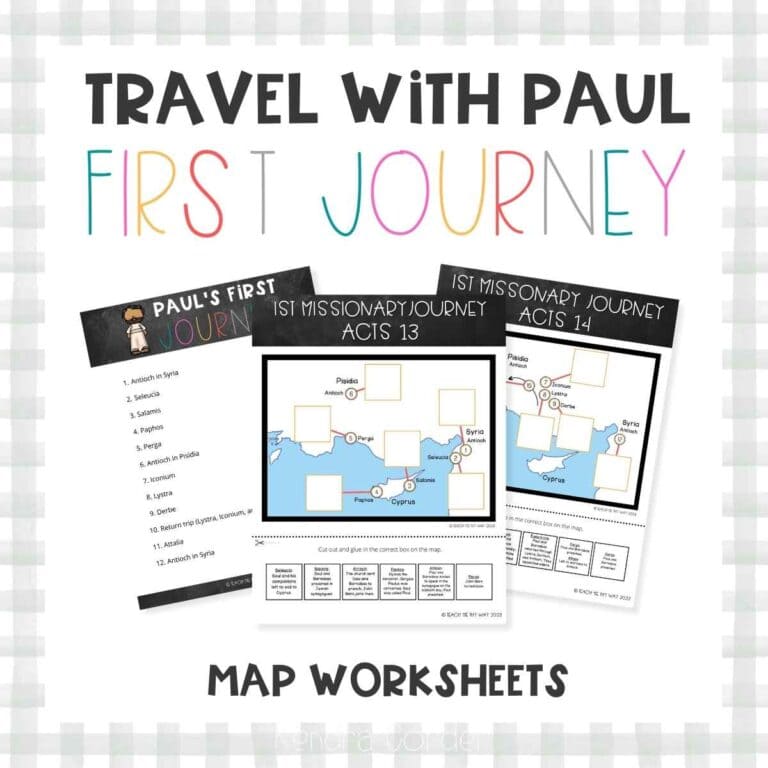 Map Paul's First Missionary Journey Worksheets