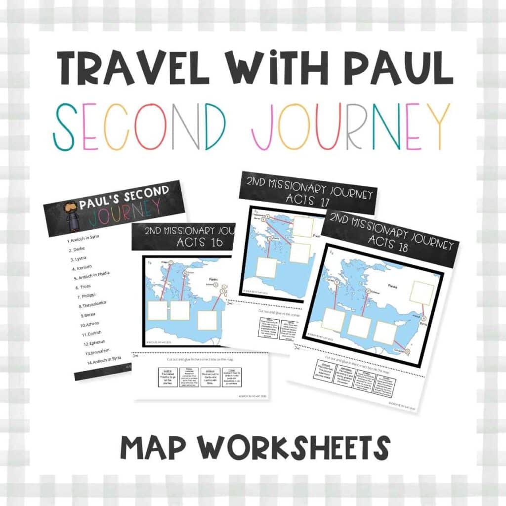 Map Paul’s Second Missionary Journey Worksheets - Teach Me Thy Way