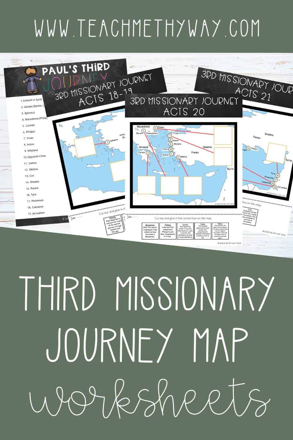 Map Paul's Third Missionary Journey Worksheets - Teach Me Thy Way
